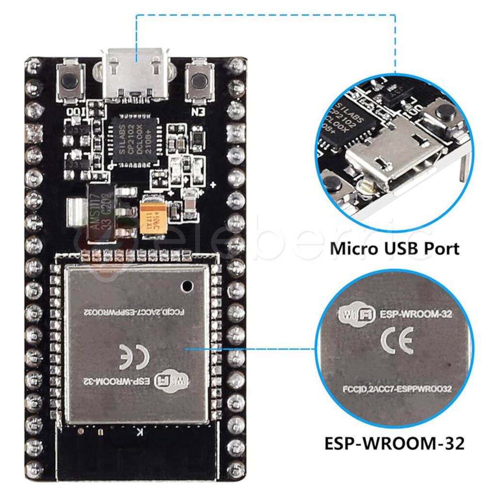ESP32 WiFi+BLE Dev Board (38 Pin) - eleberric