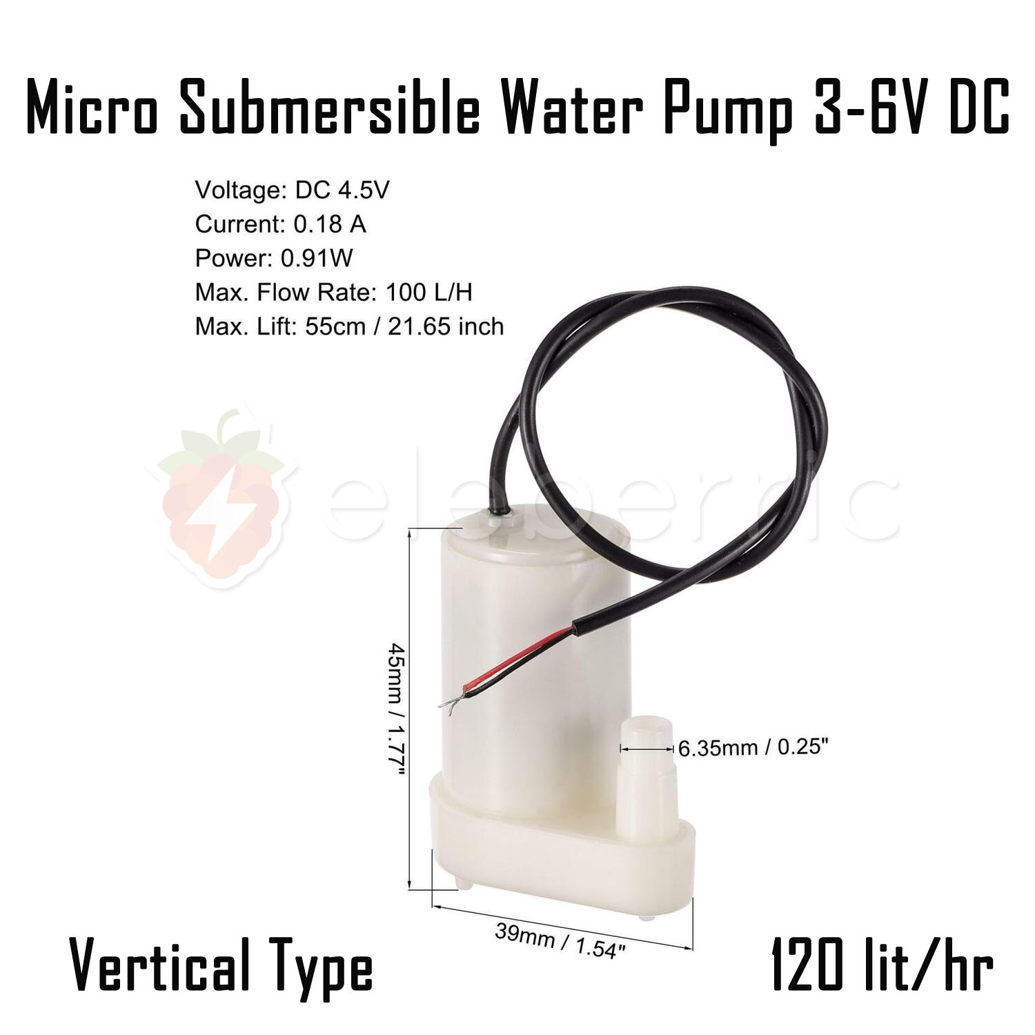 Micro Submersible Water Pump 3-6V DC Vertical Type - eleberric