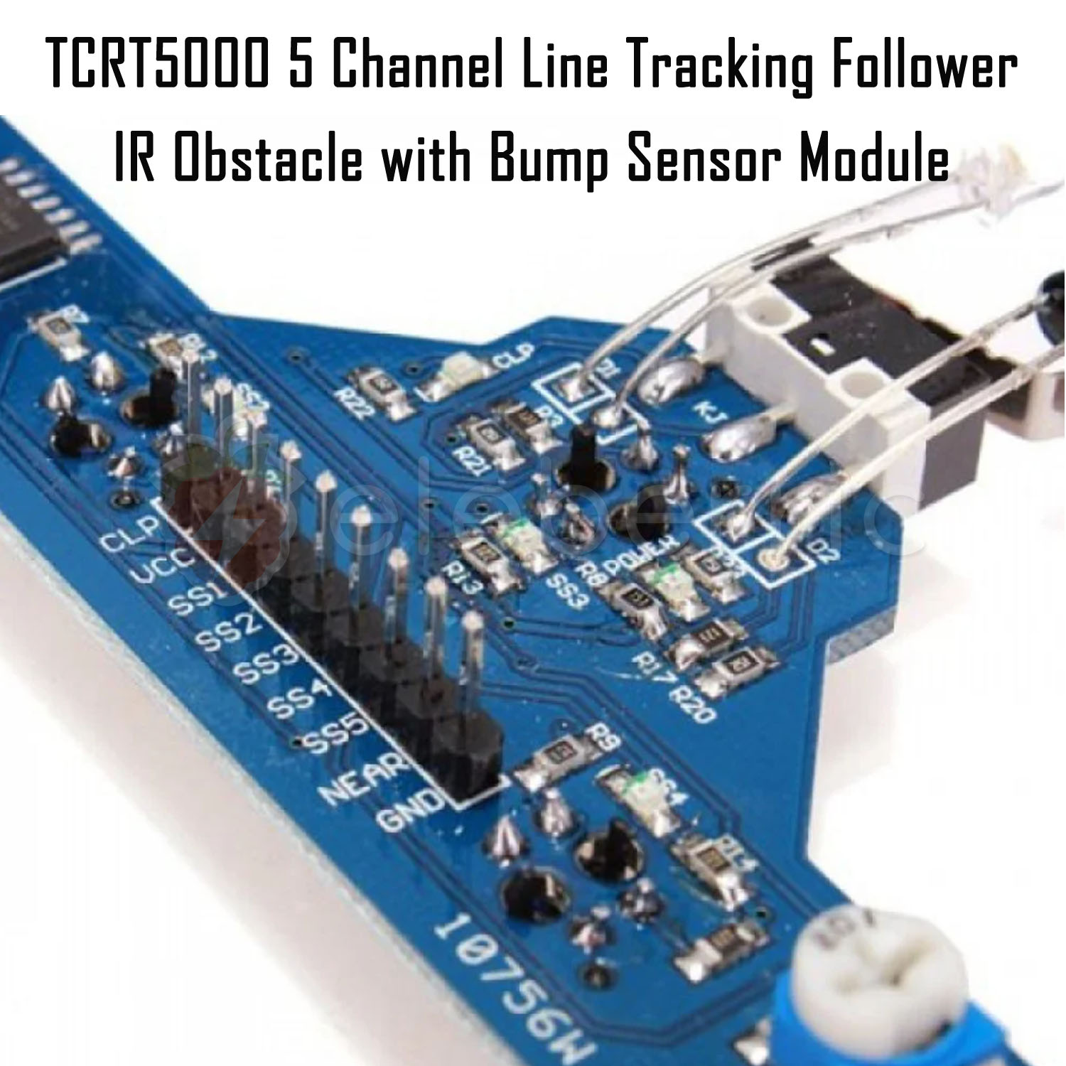 TCRT5000 5 Channel Line Tracking Follower IR Obstacle with Bump Sensor ...