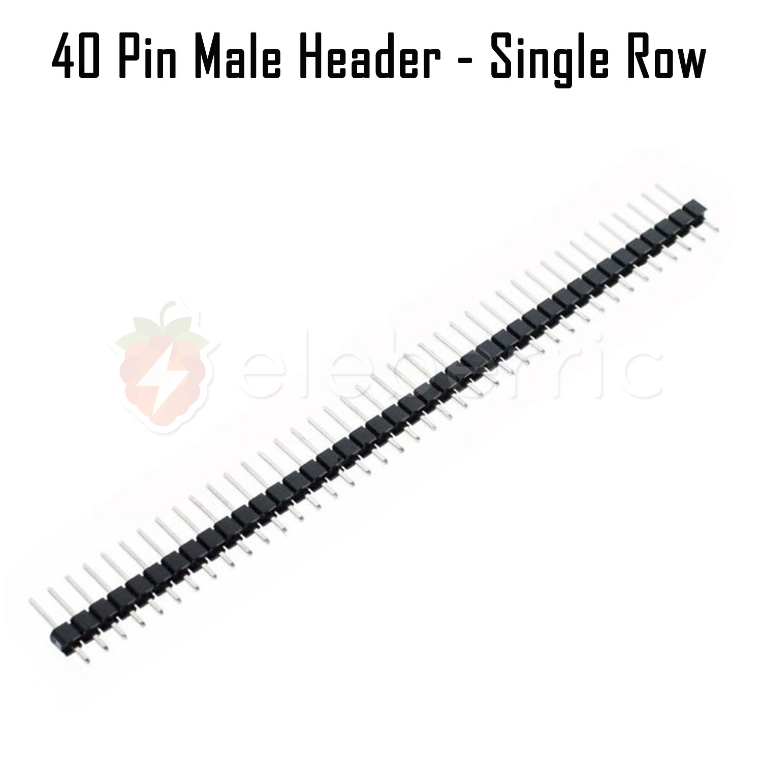 40 Pin Male Header Single Row Black - eleberric